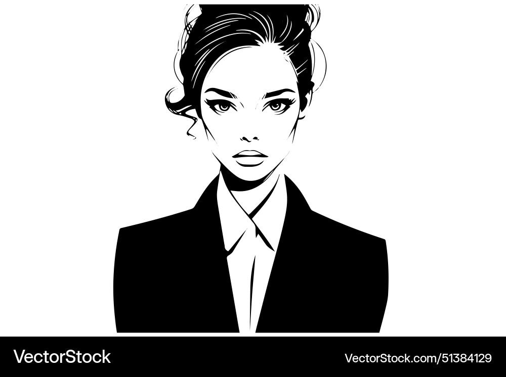 Woman office worker hand drawn ink sketch Vector Image