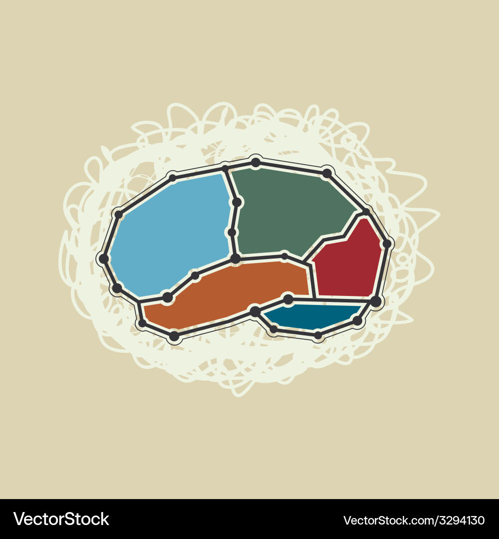 Abstract brain symbol retro style Royalty Free Vector Image