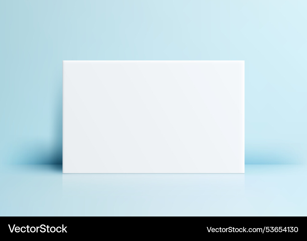Blank paper mockup with light blue wall Royalty Free Vector