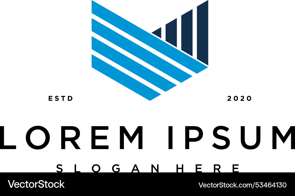 Creative letter v financial logo design concept Vector Image