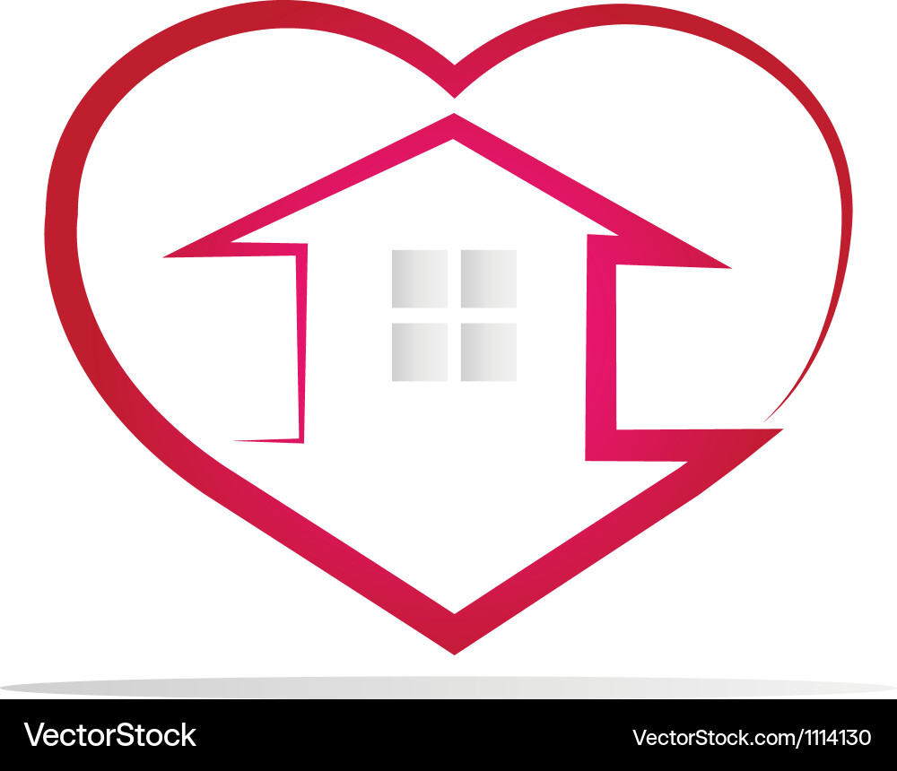 House in a heart Royalty Free Vector Image - VectorStock