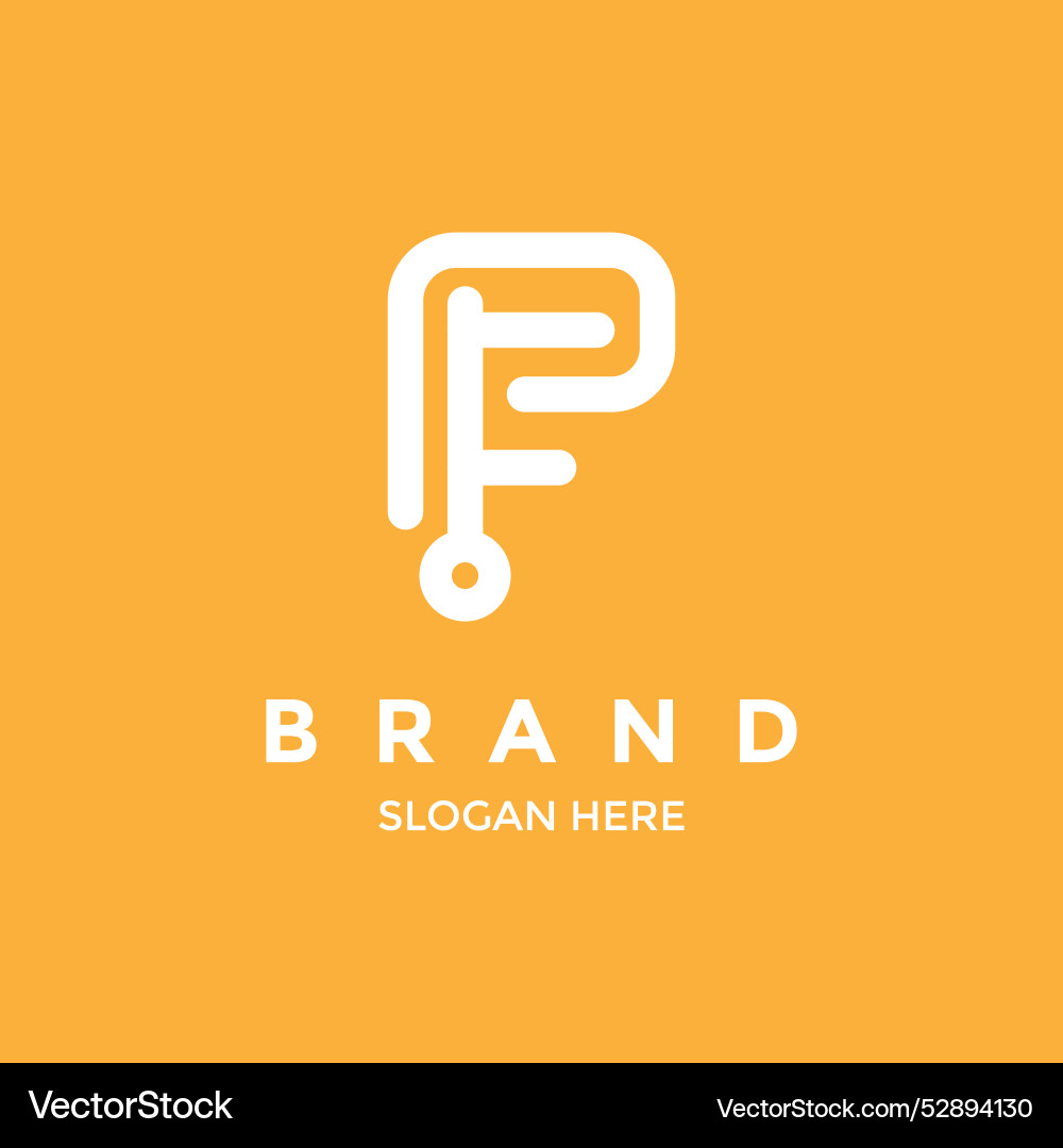 Initial letter f and p logo design template Vector Image