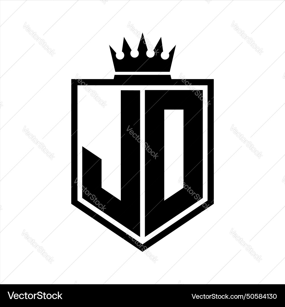 Jd logo monogram bold shield geometric shape Vector Image