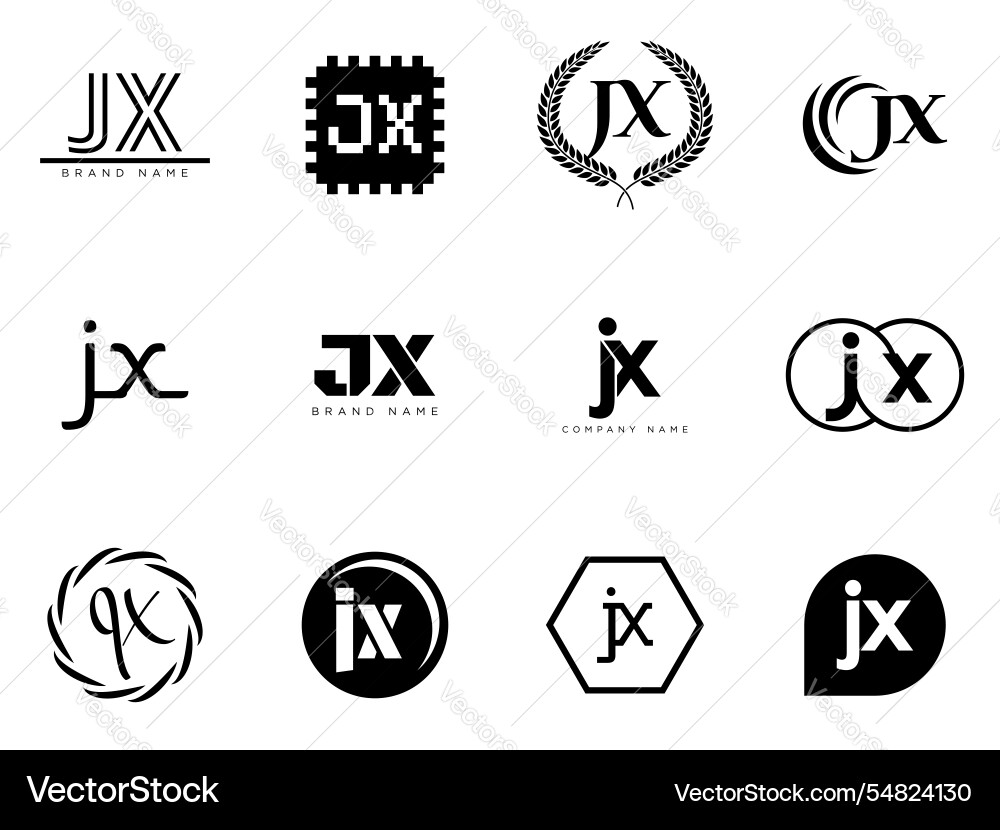 Jx logo company template letter j and x logotype Vector Image