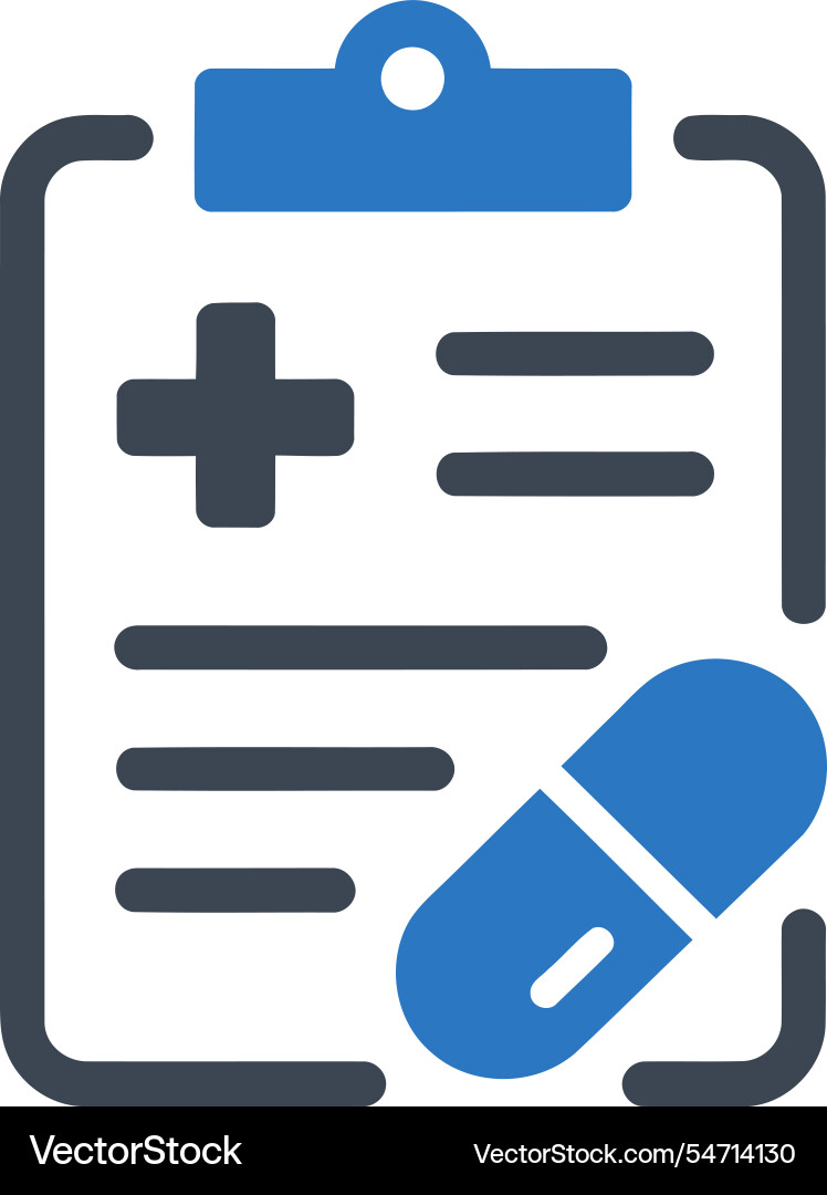 Medical report pill icon Royalty Free Vector Image