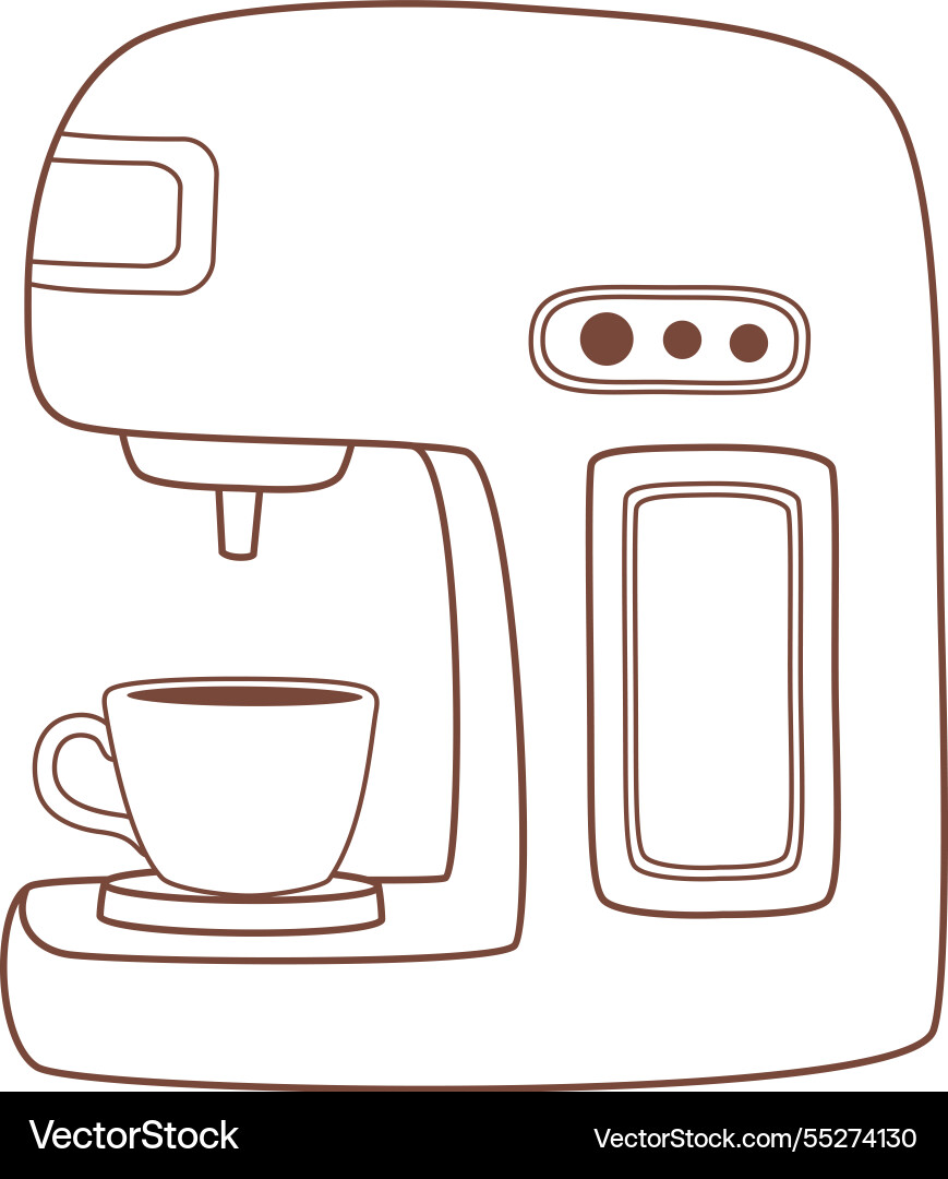 Modern coffee machine preparing a fresh cup Vector Image