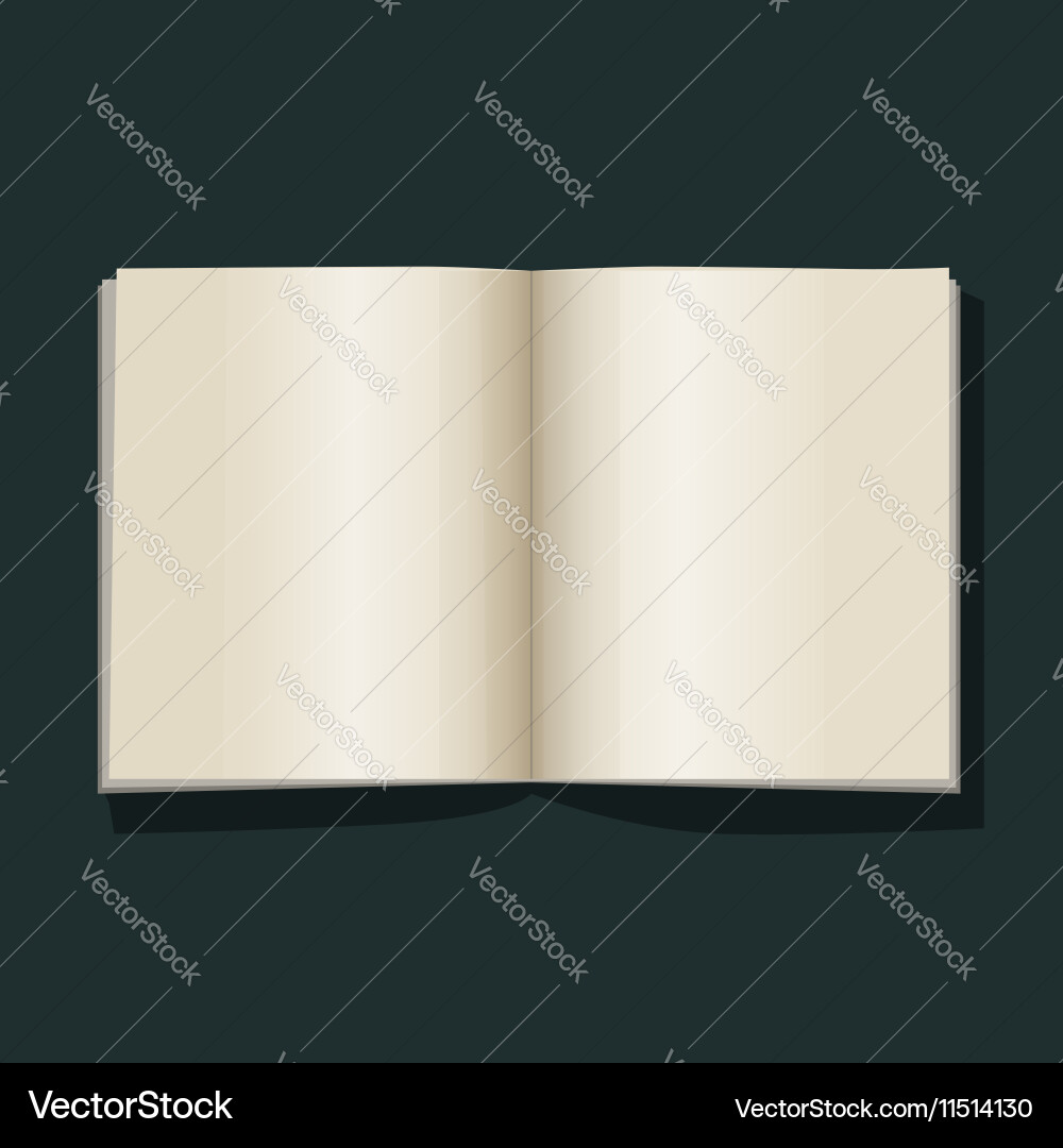Open book blank empty pages Royalty Free Vector Image