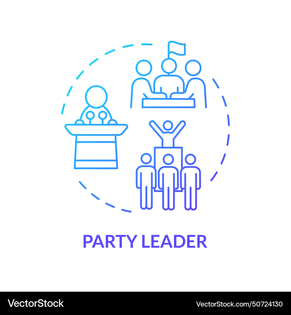 Party leader blue gradient concept icon Royalty Free Vector