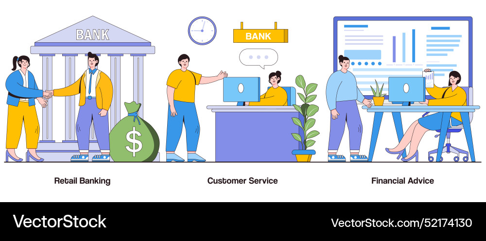 Retail banking customer service financial advice Vector Image