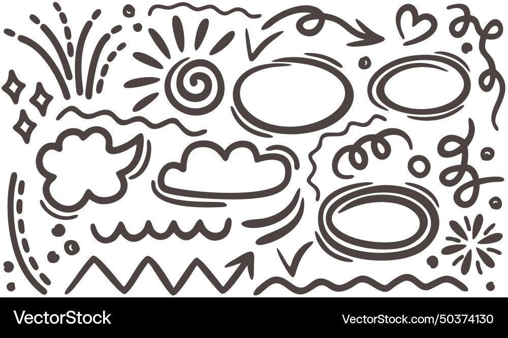 Set of doodle elements isolated on white Vector Image
