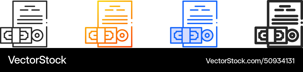 Bail iconthin linear gradient blue stroke Vector Image