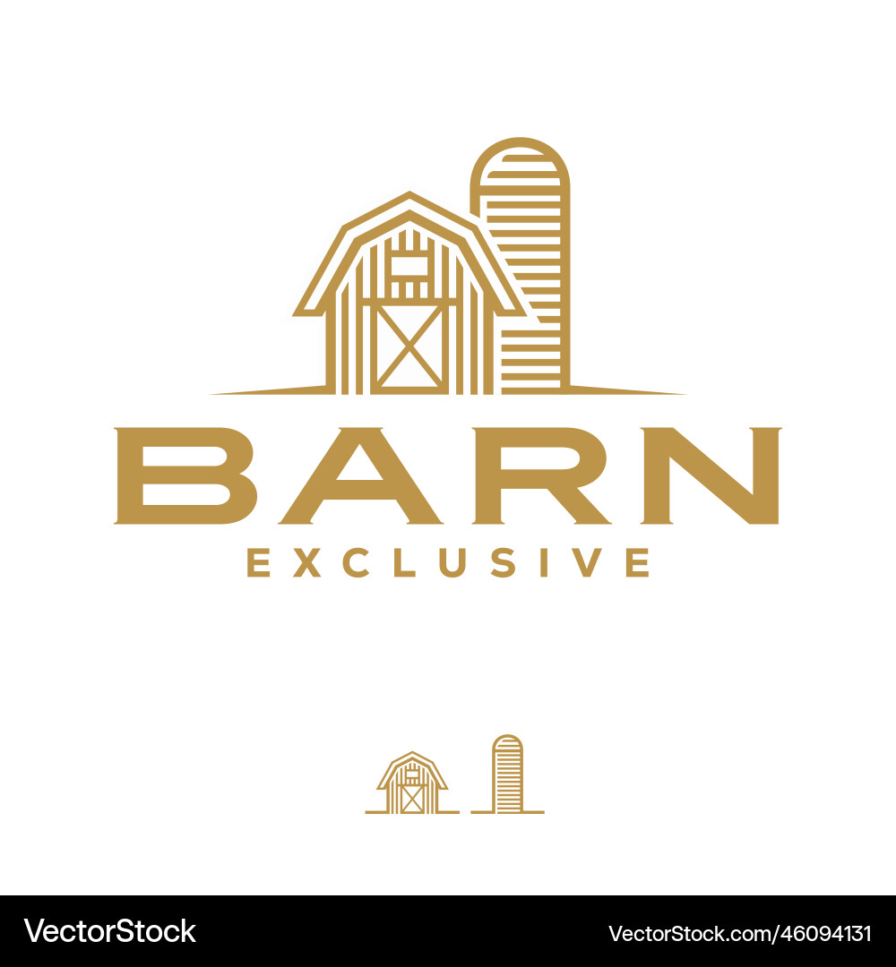 Barn farm minimalist logo icon Royalty Free Vector Image