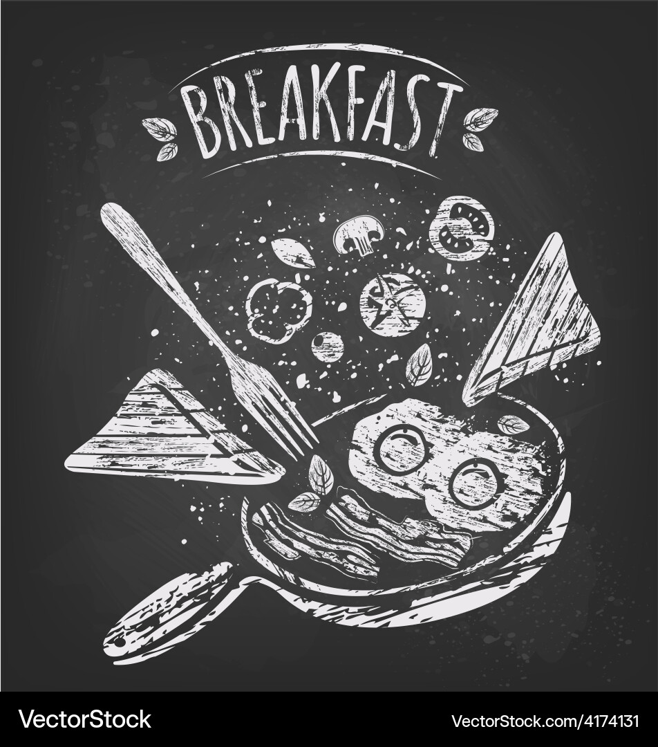 Breakfast poster Royalty Free Vector Image - VectorStock
