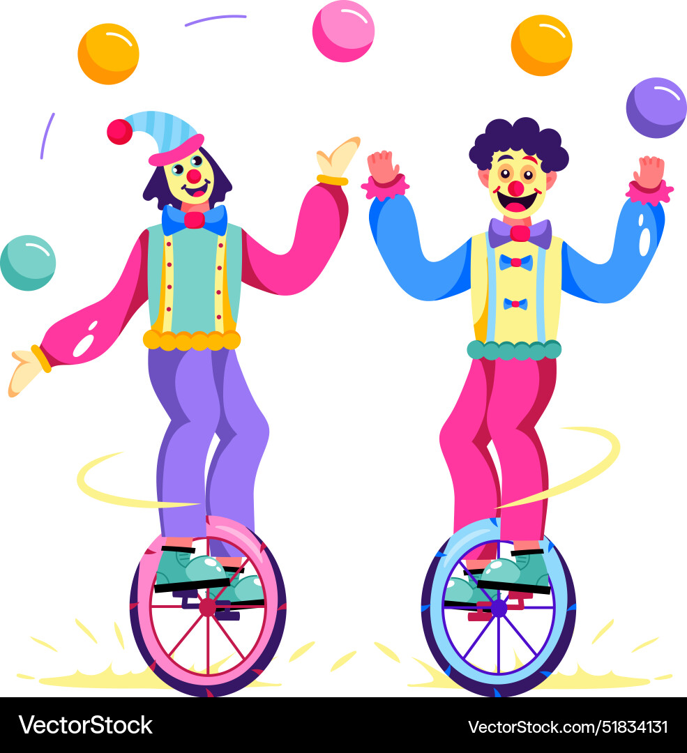 Clown juggling Royalty Free Vector Image - VectorStock