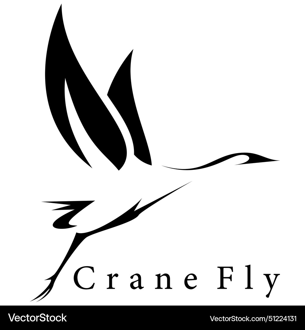 Crane bird logo design Royalty Free Vector Image