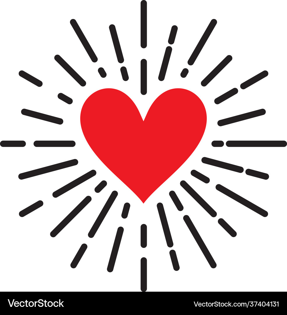 Heart burst icon Royalty Free Vector Image - VectorStock