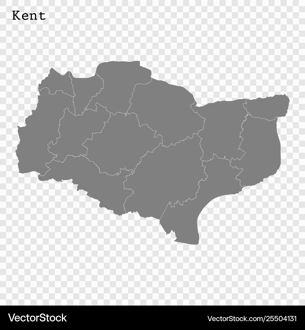 Landkarte von Kent Lizenzfreies Vektorbild - VectorStock
