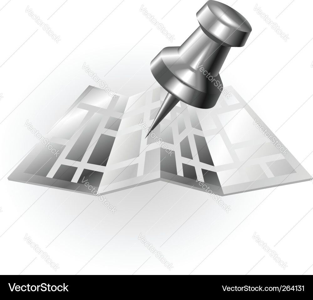 Map and pin Royalty Free Vector Image - VectorStock