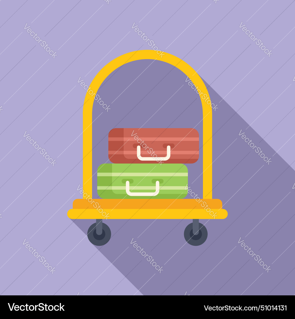 Moving trolley icon flat service storage Vector Image