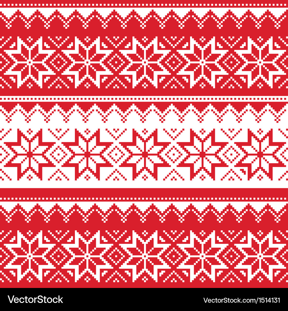Nordic seamless christmas pattern Royalty Free Vector Image