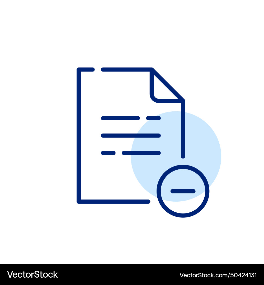 Rectangular line art icon with minus sign logo Vector Image