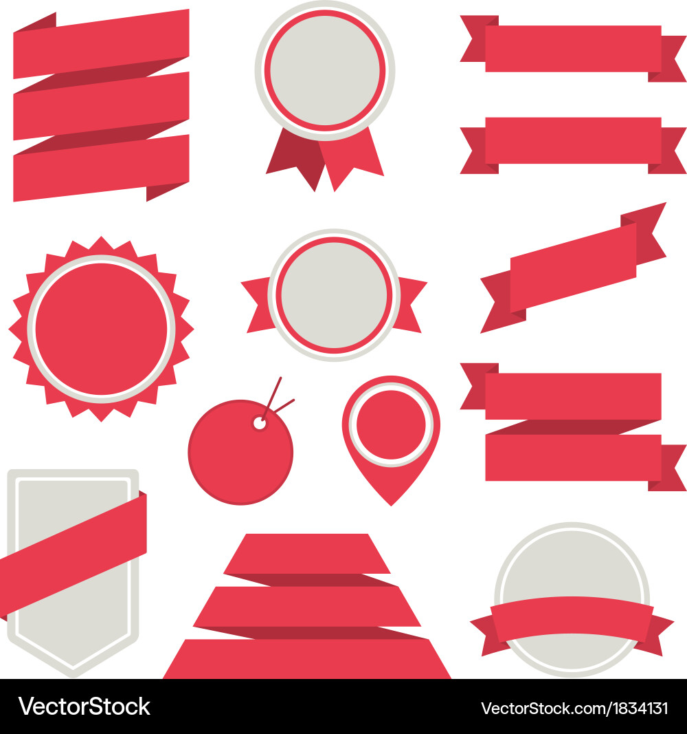 Stickers and badges set 3 flat style Royalty Free Vector