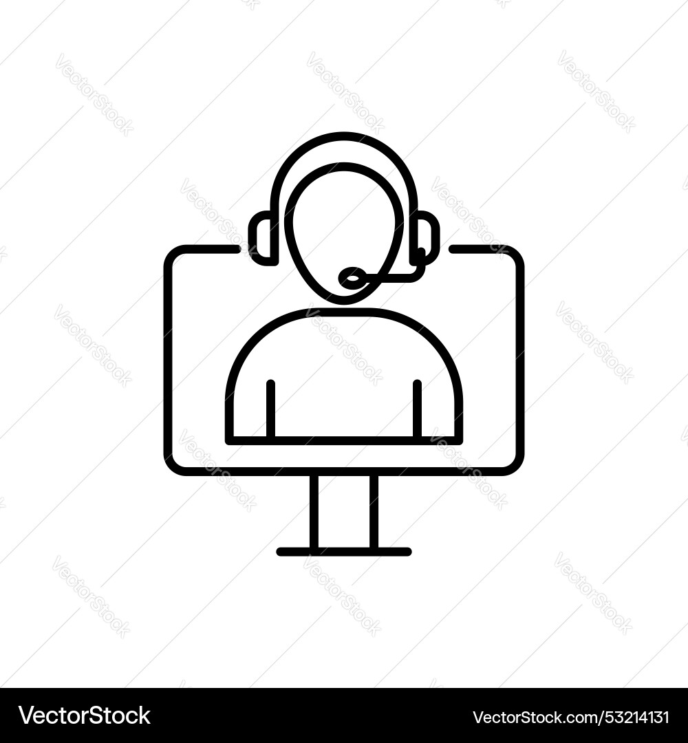 Tech support line icon isolated on white Vector Image