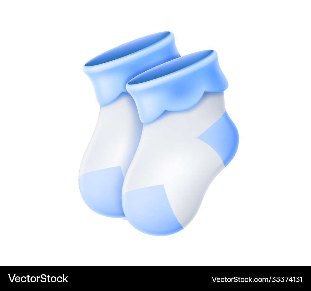 Wool baby socks newborn bacute 3d Royalty Free Vector Image