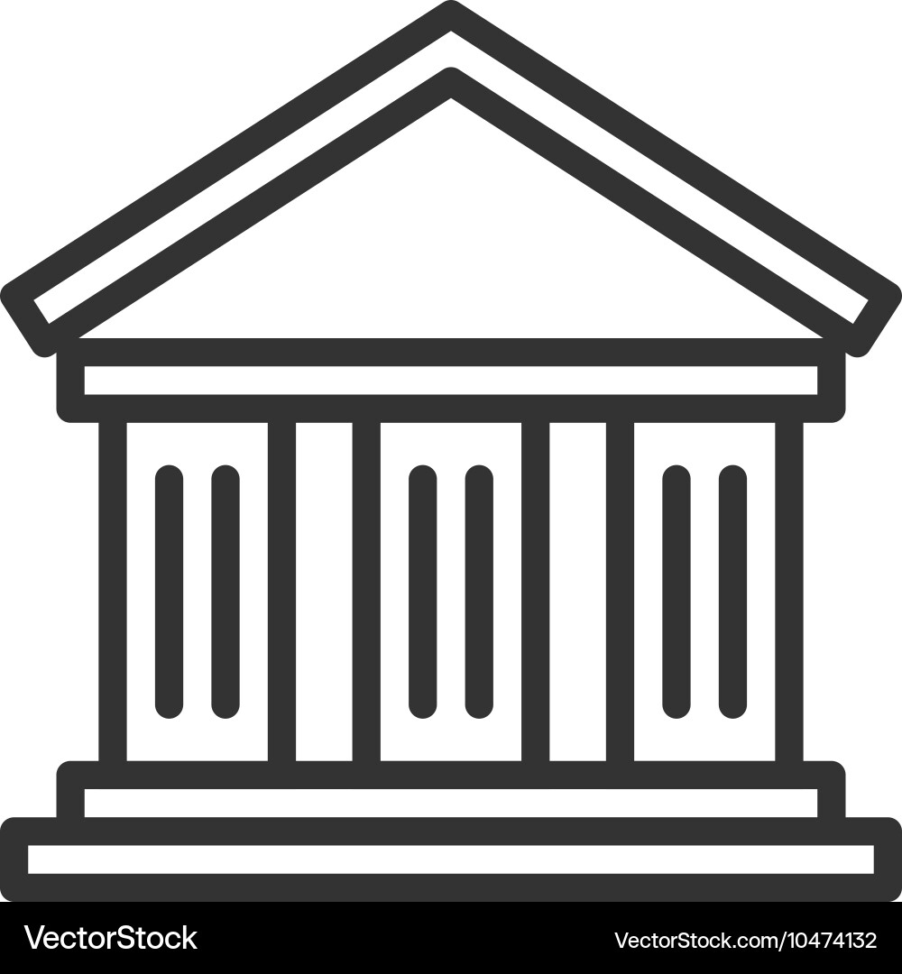 Bank outline icon Royalty Free Vector Image - VectorStock