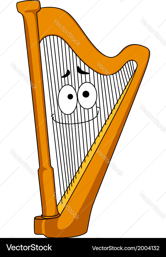 Classical wooden harp Royalty Free Vector Image