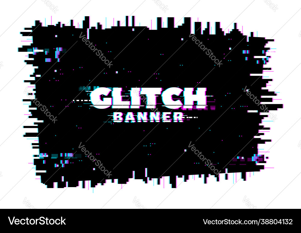 Digital color distortion glitch noisy screen Vector Image