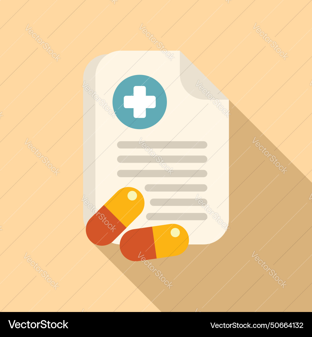 Drugs patient recommendation icon flat Royalty Free Vector