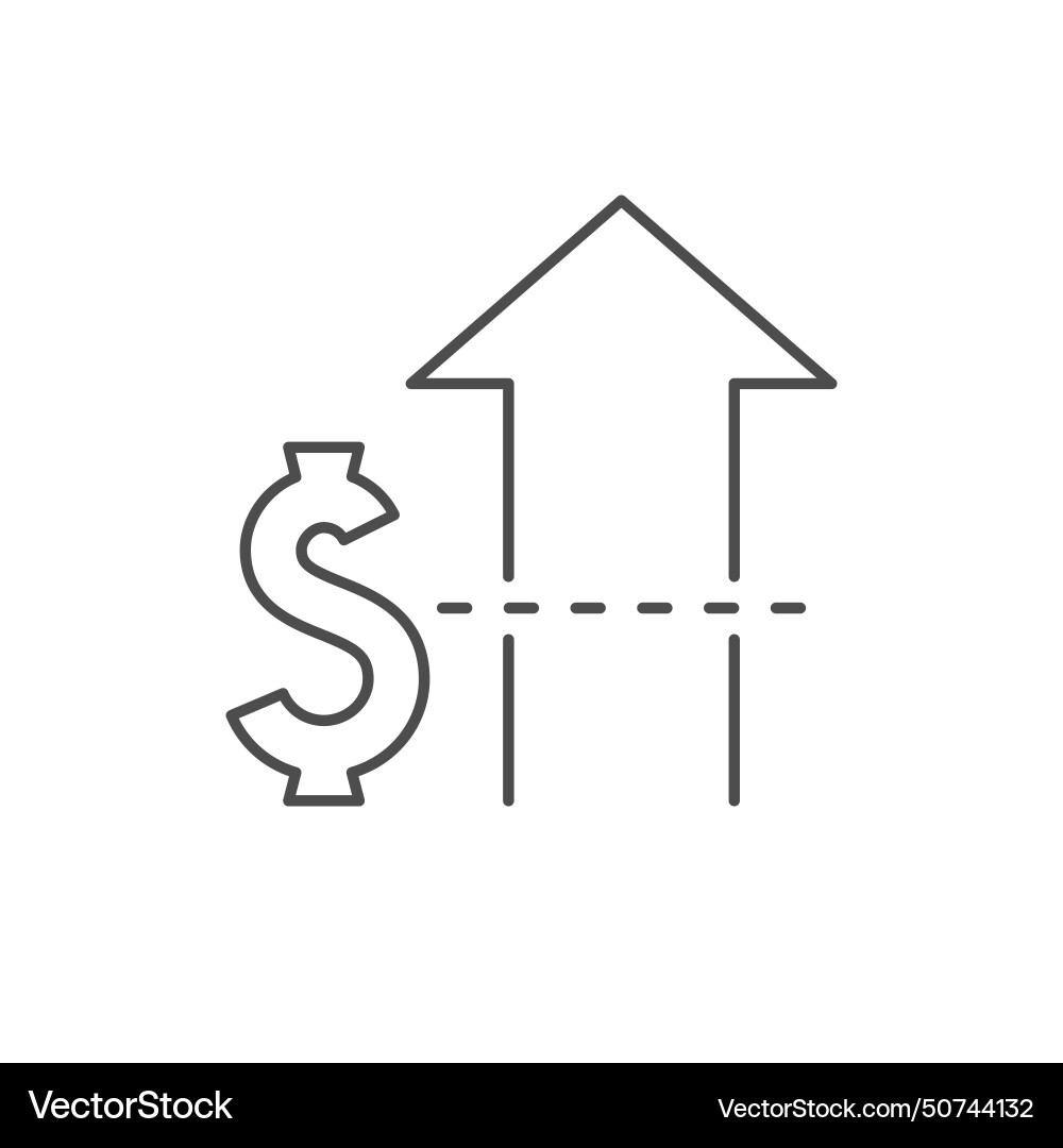 Financial increasing line outline icon Royalty Free Vector
