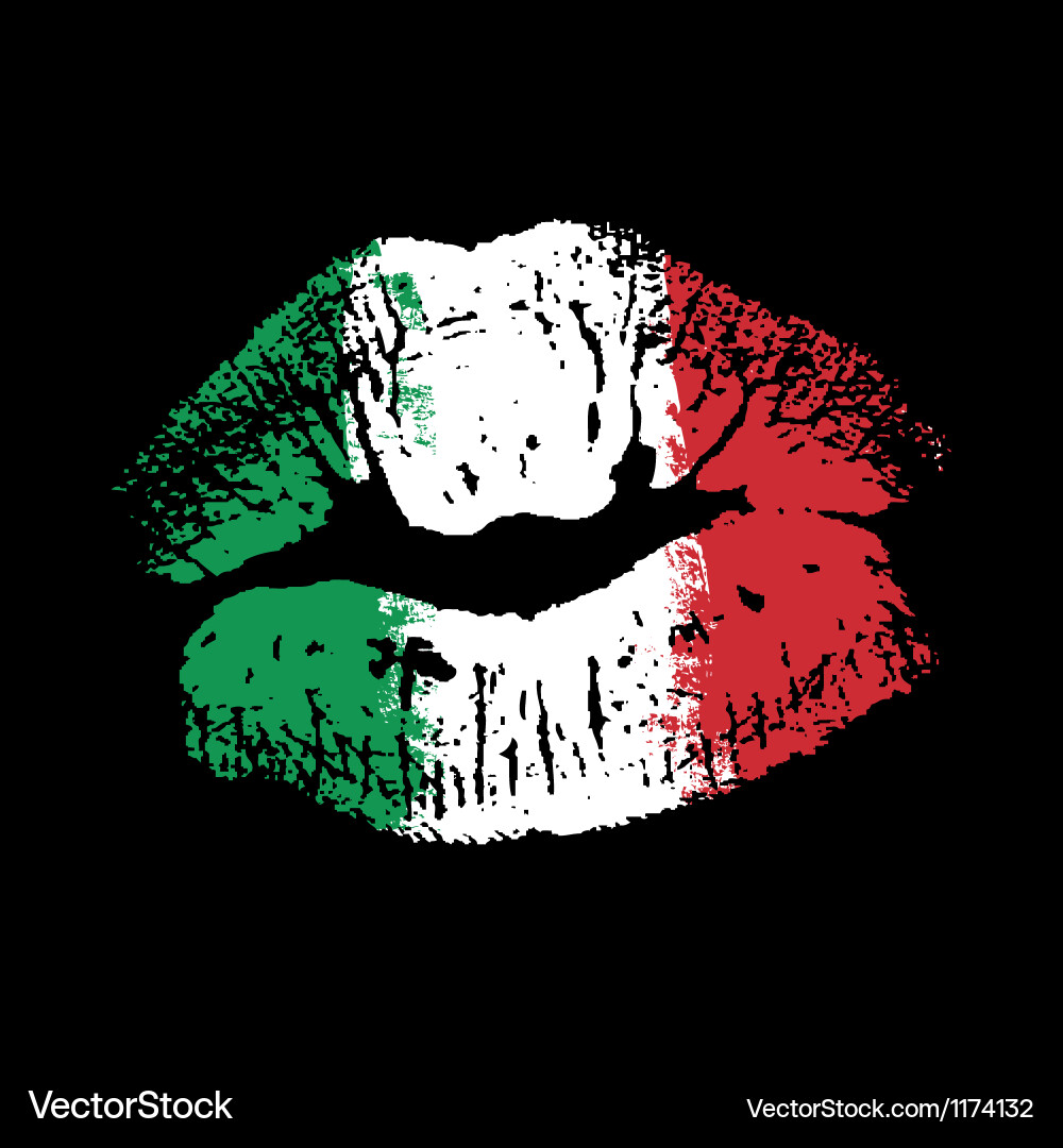 Flag lipstick on grunge lips Royalty Free Vector Image