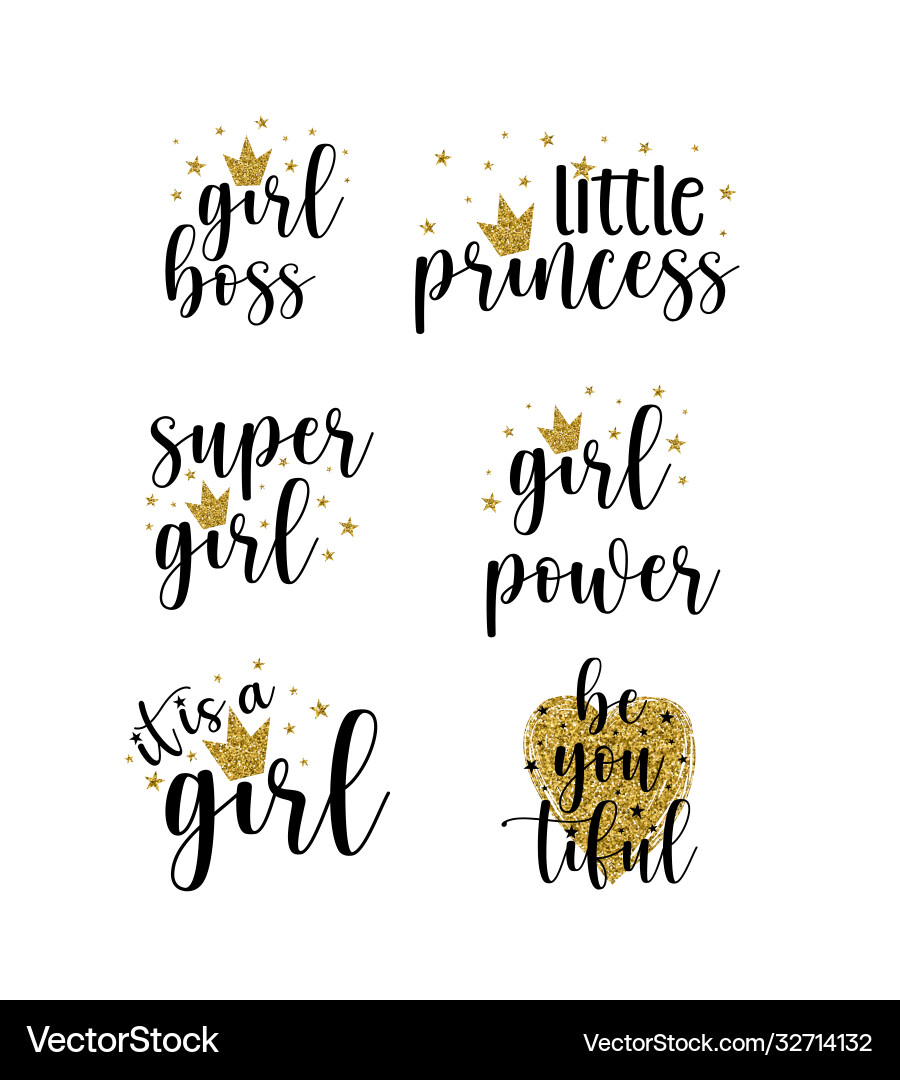 Girl Slogans & Motivation – Royalty-Free Vector | VectorStock