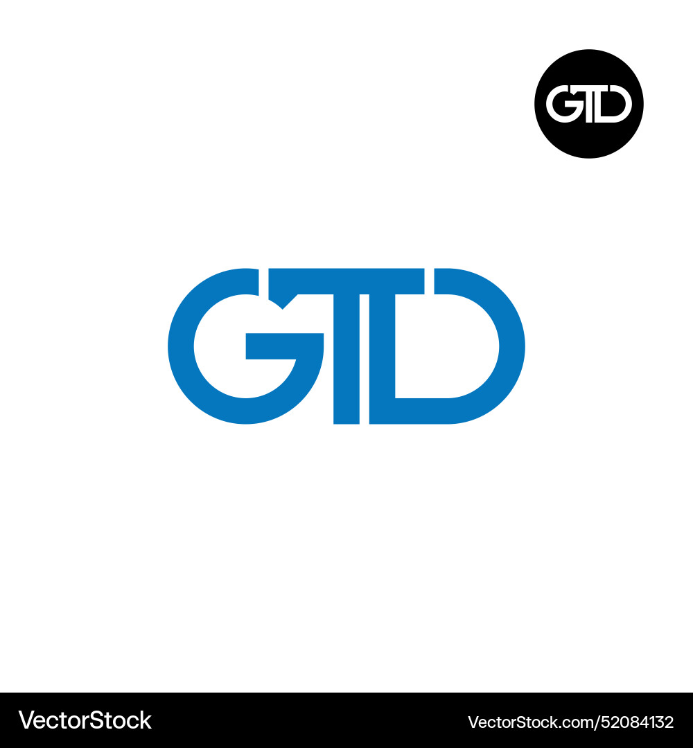 Gtd logo letter monogram design Royalty Free Vector Image