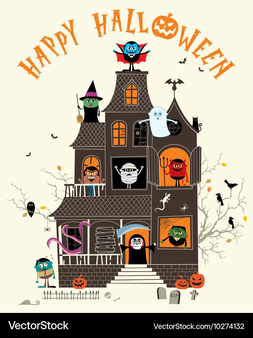 Haunted house Royalty Free Vector Image - VectorStock