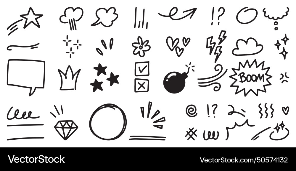 Set of hand drawn doodle expression sign Vector Image