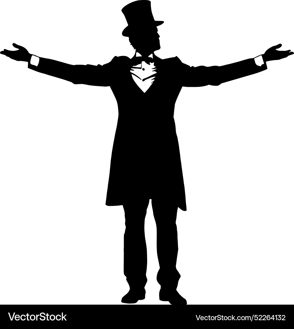 Silhouette of a circus ringmaster Royalty Free Vector Image