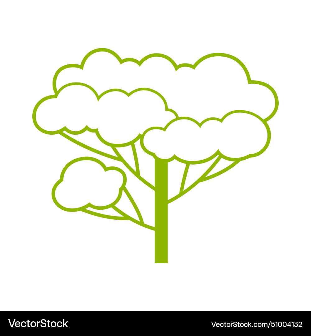 Stylized tree with leaves or icon Royalty Free Vector Image