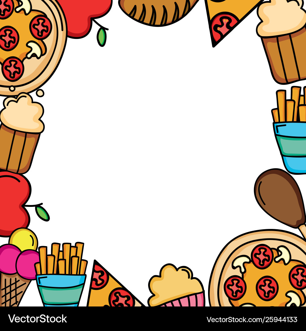 Appetizing Food Menu Frame Royalty Free Vector Image