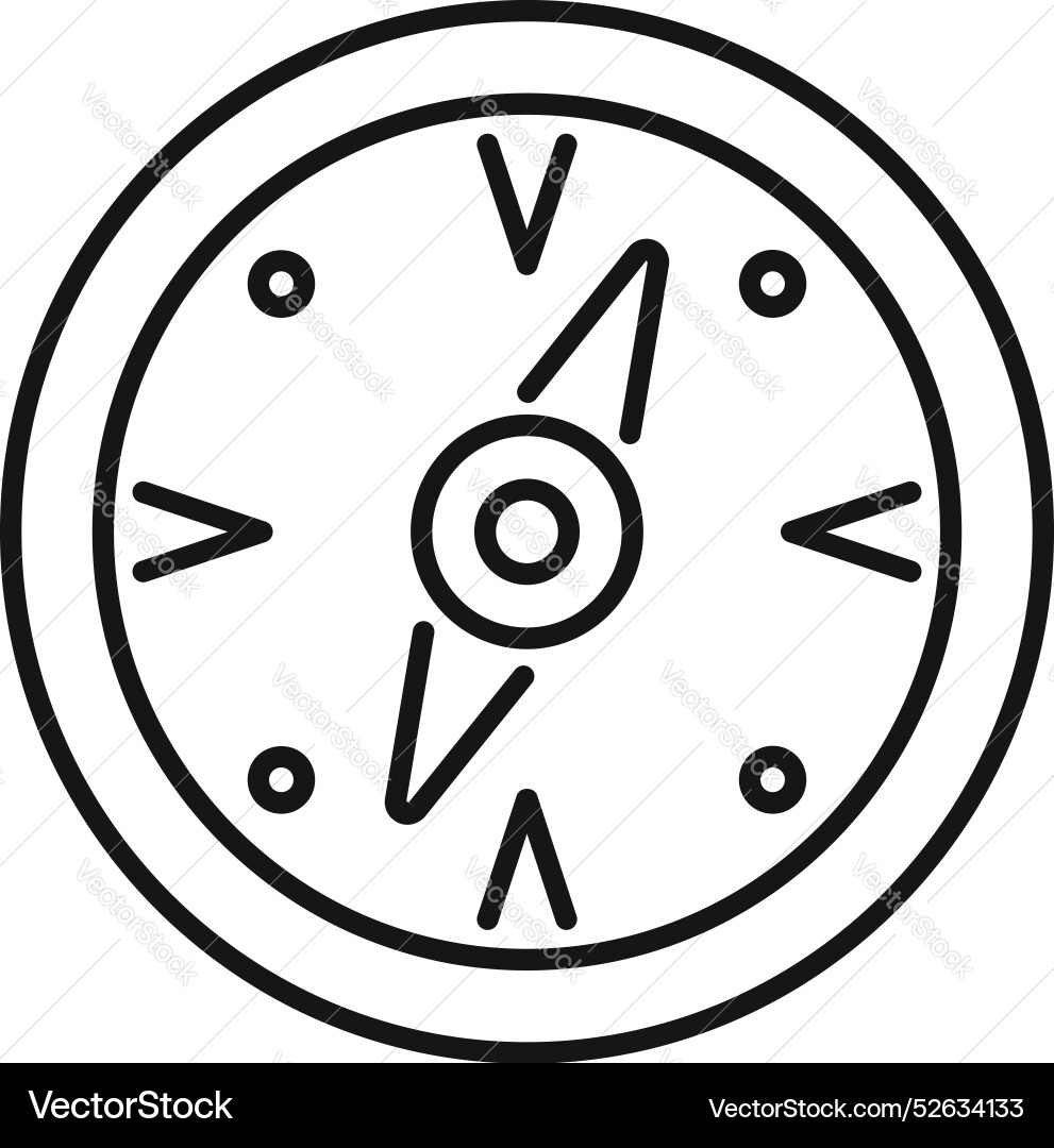 Compass with wind rose showing direction icon Vector Image