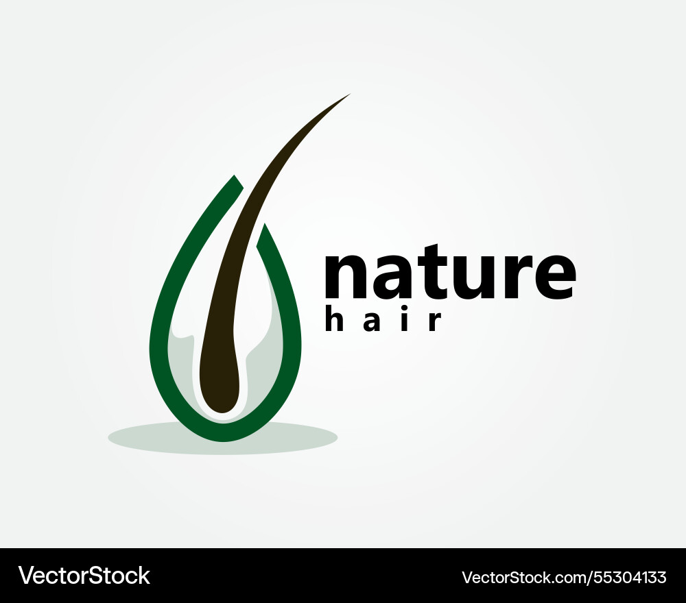 Creative natural hair logo strands Royalty Free Vector Image