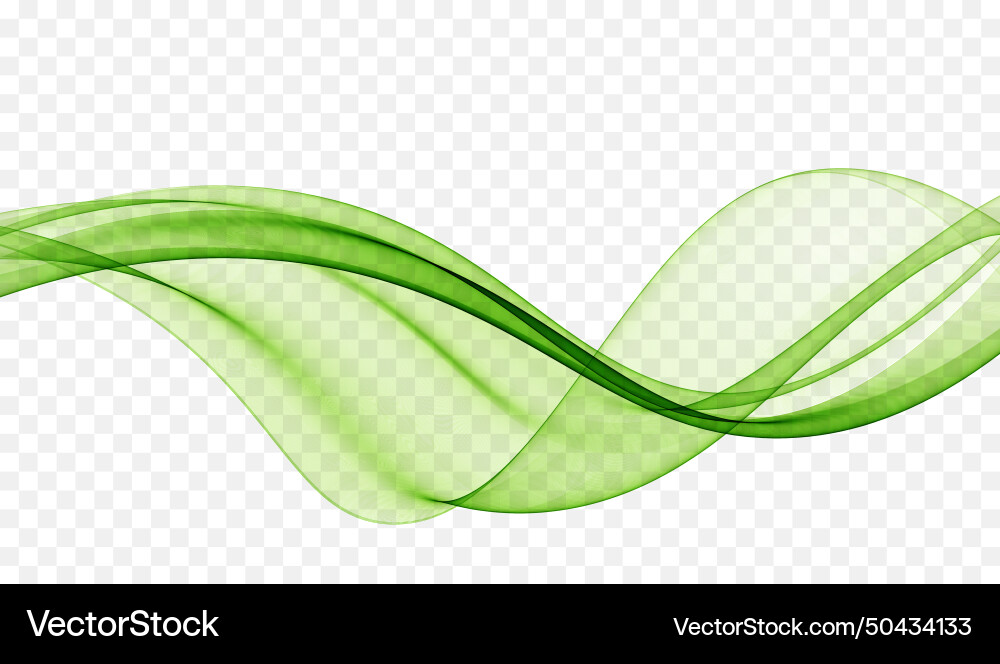 Curved flow of green abstract wave Royalty Free Vector Image