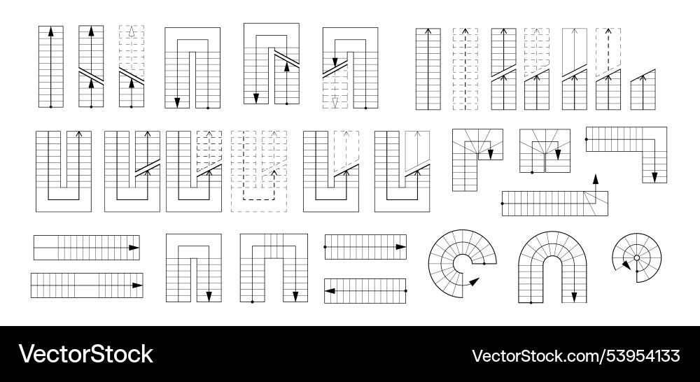 Drawing stairs of plan detailed architectural Vector Image