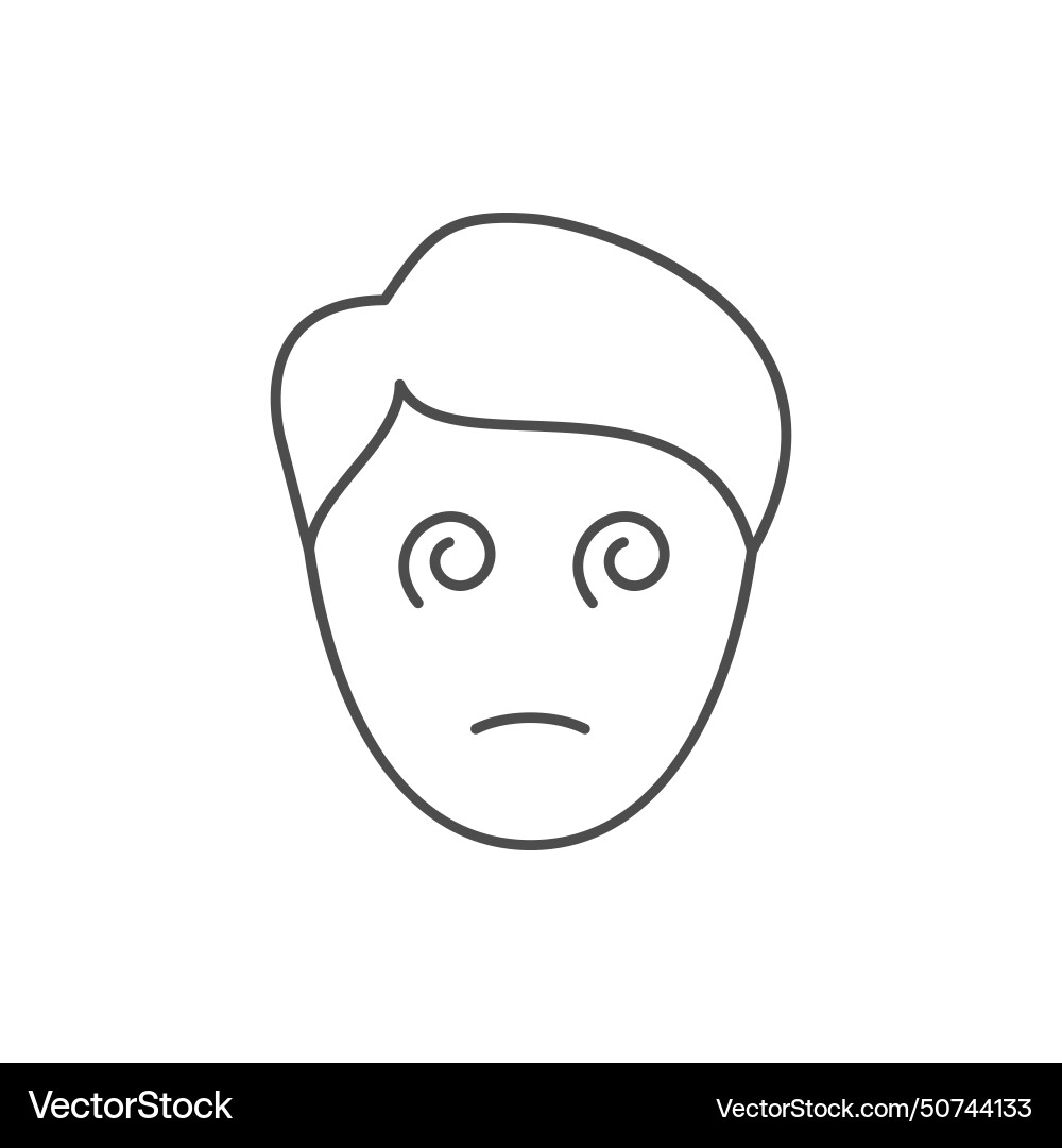 Person with dizziness line icon Royalty Free Vector Image