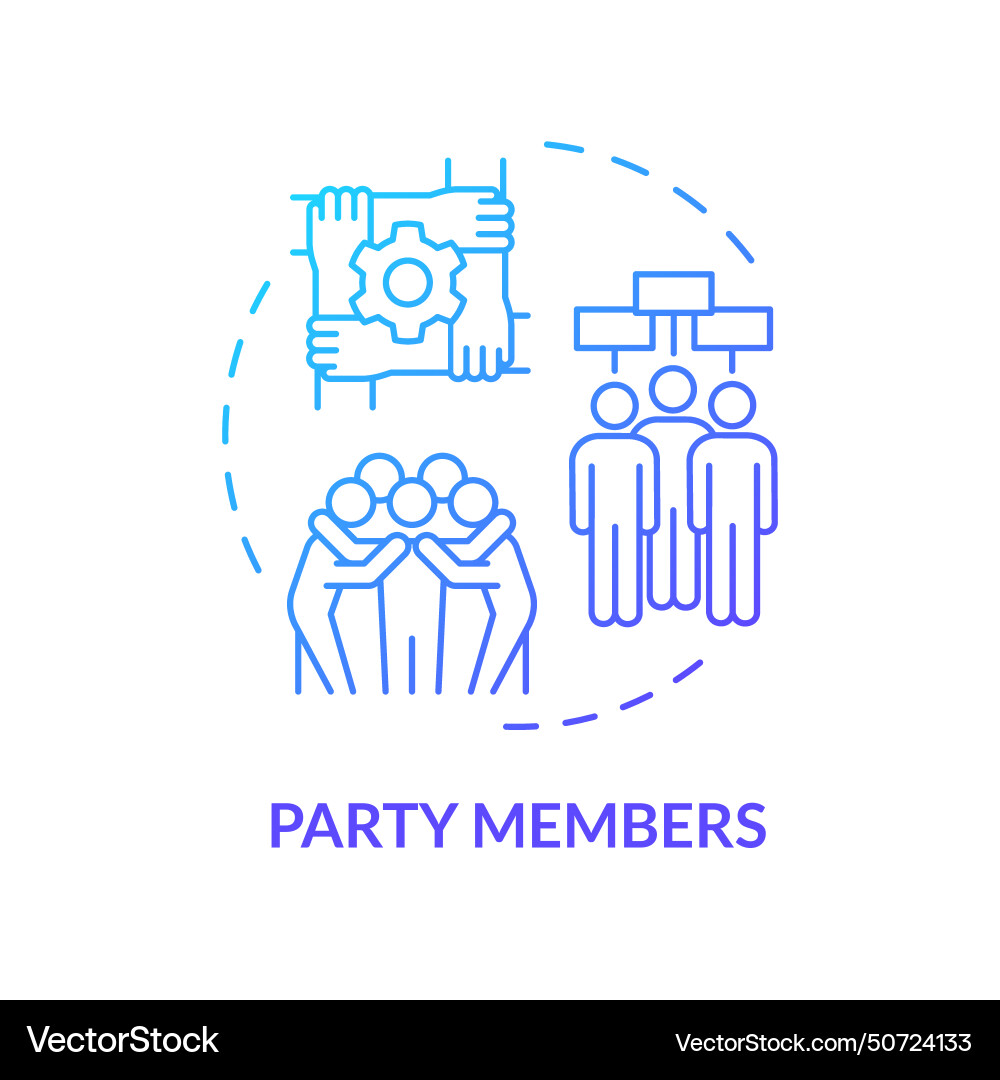 Political party members blue gradient concept icon