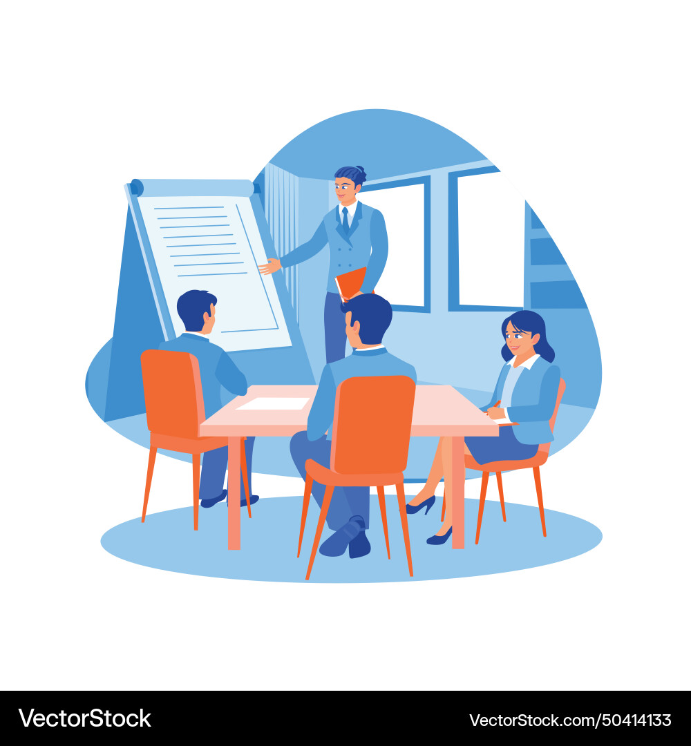 Skilled company leaders hold meetings Royalty Free Vector