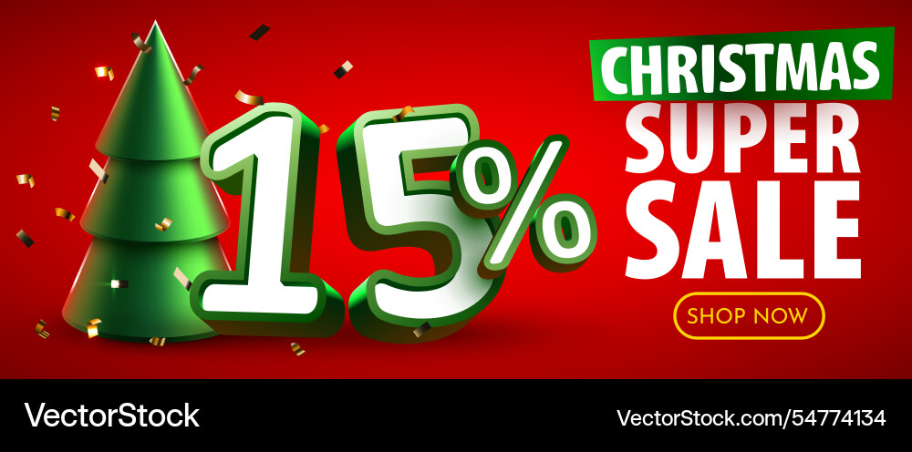 15 percent off discount creative composition Vector Image