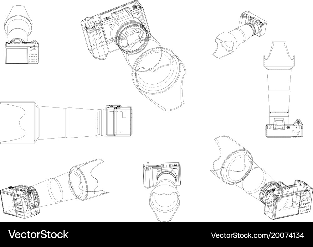 3d model of the camera Royalty Free Vector Image